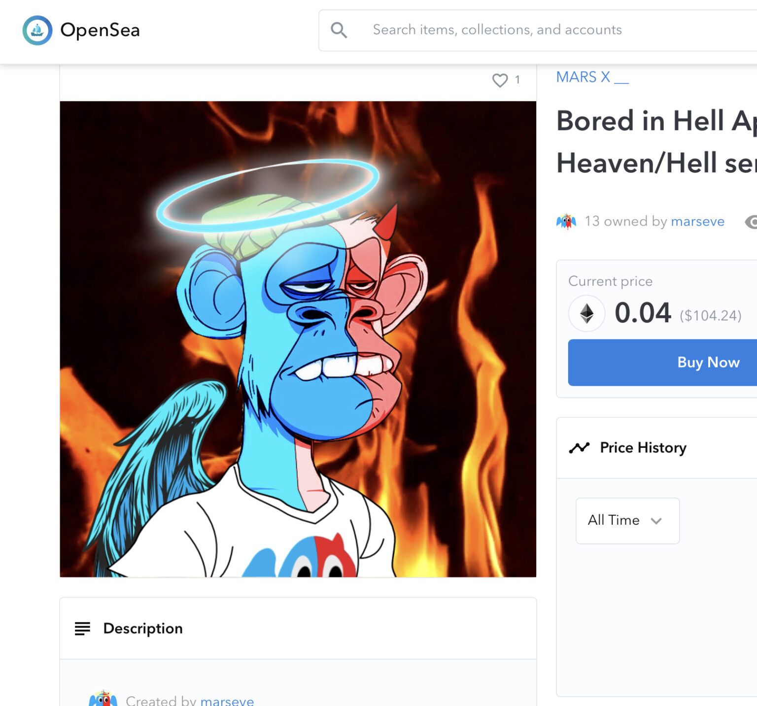 Bored Ape | MARS X DEXXAD 2 of 2 | Heaven/Hell series NFT – MFND LABS ...